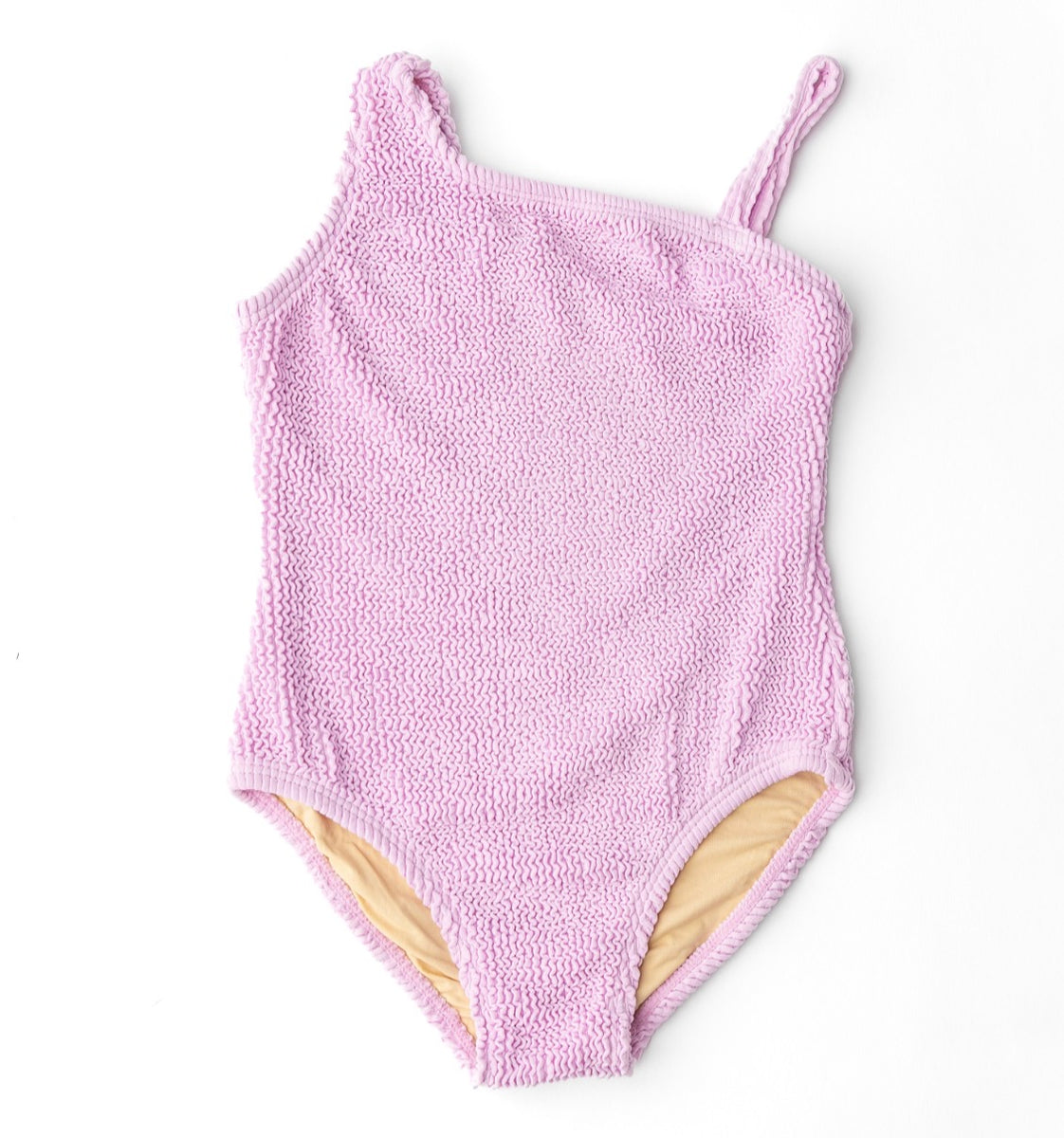 Lavender Crinkle Swimsuit - Girls Textured Swimwear | Shadecritters